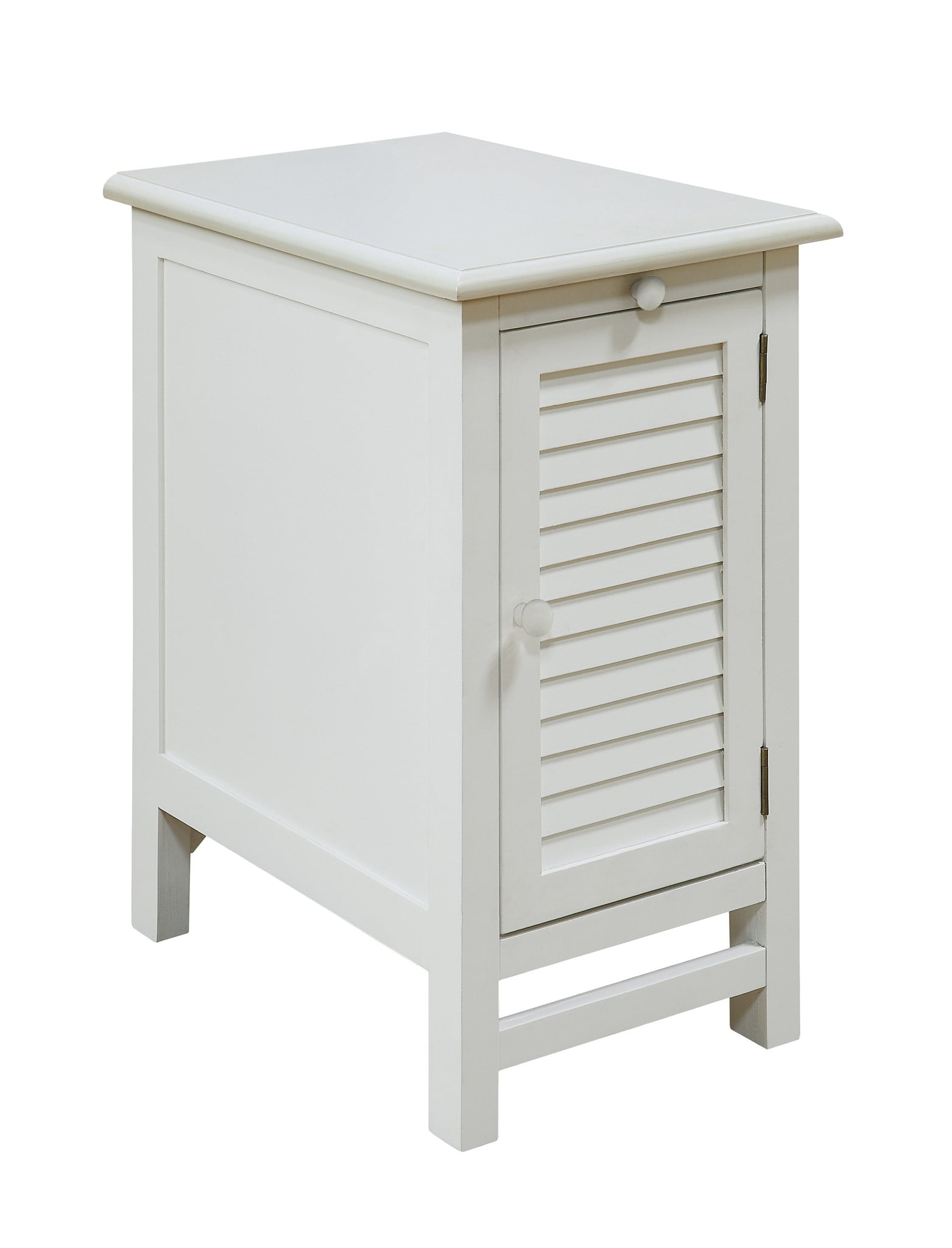 Cape May Cottage White Shutter Door and 1 Pull Shelf Chairside Table ...