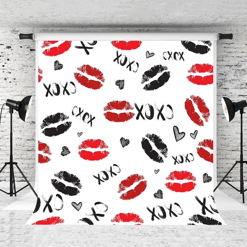 MOHome 5x7ft Valentine's Day Backdrop Sexy Red Lips Backdrops for ...