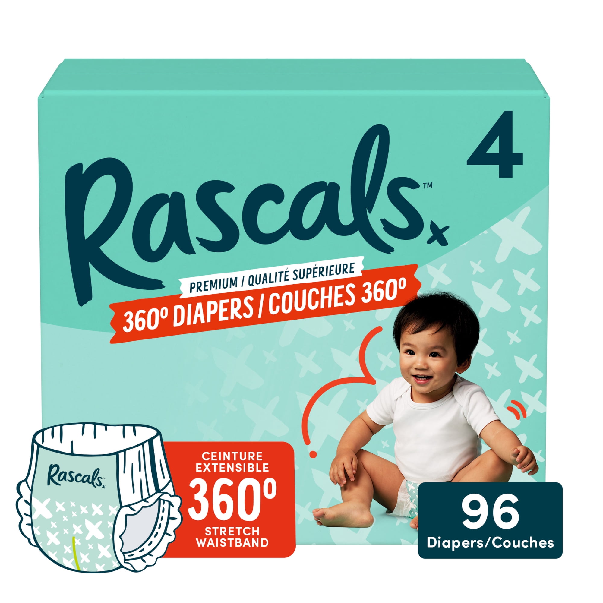 Click here for Rascals Premium 360 Diapers  Size 4  96 Count prices
