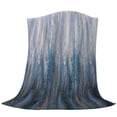Blue Gray Gradient Fleece Throw Blanket Modern Abstract Industrial Wall ...