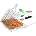 Fish Grilling Basket, Folding Portable Stainless Steel BBQ Grill Basket ...