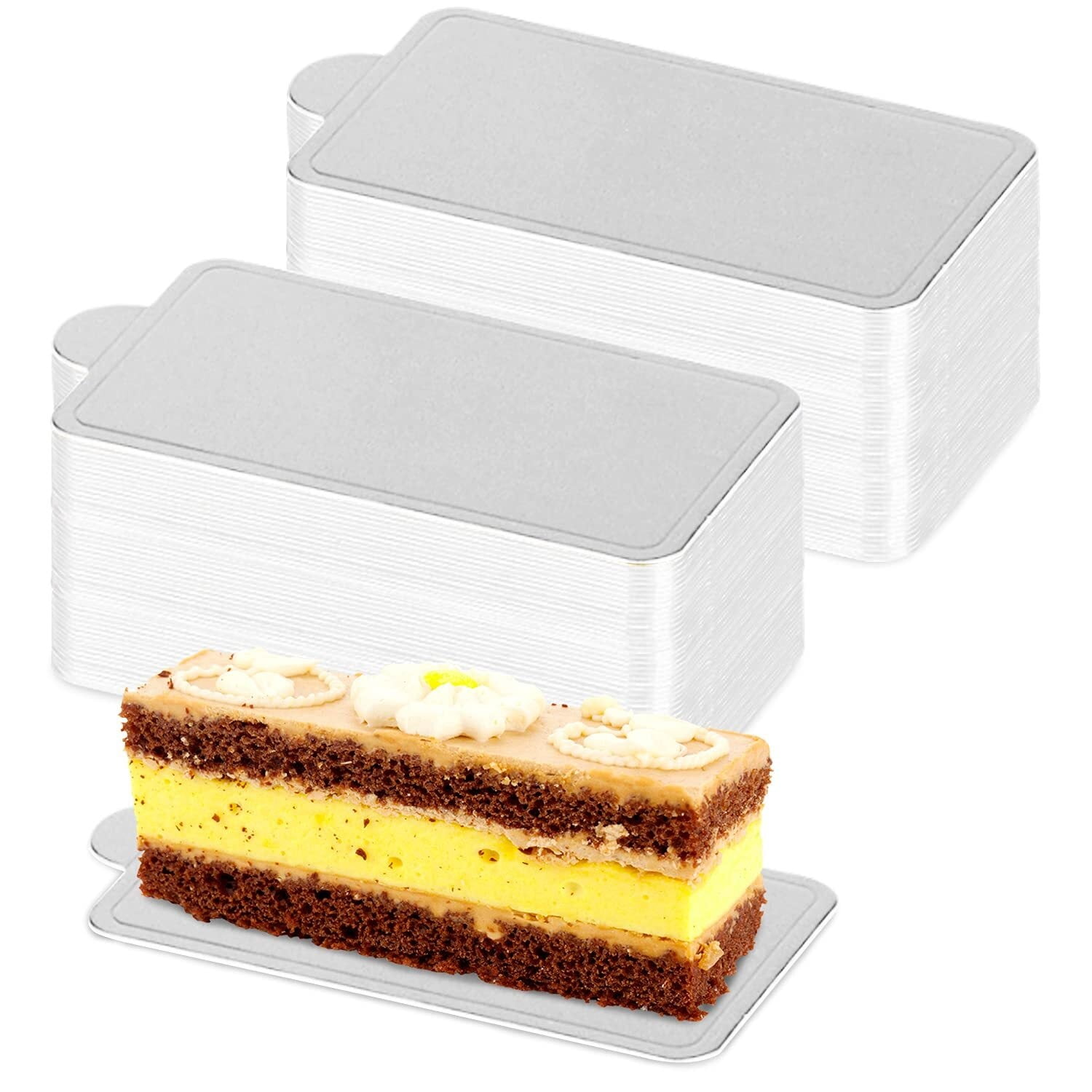 200 mini bases para tartas, expositores de pastel de mousse plateados ...