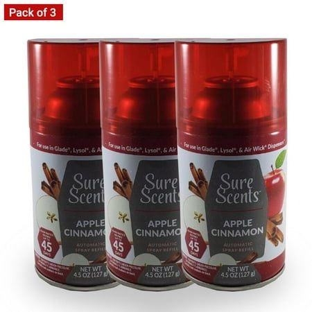 Sure Scents Automatic Spray Refill, Apple Cinnamon 4.5 Oz, Pack Of 3 ...