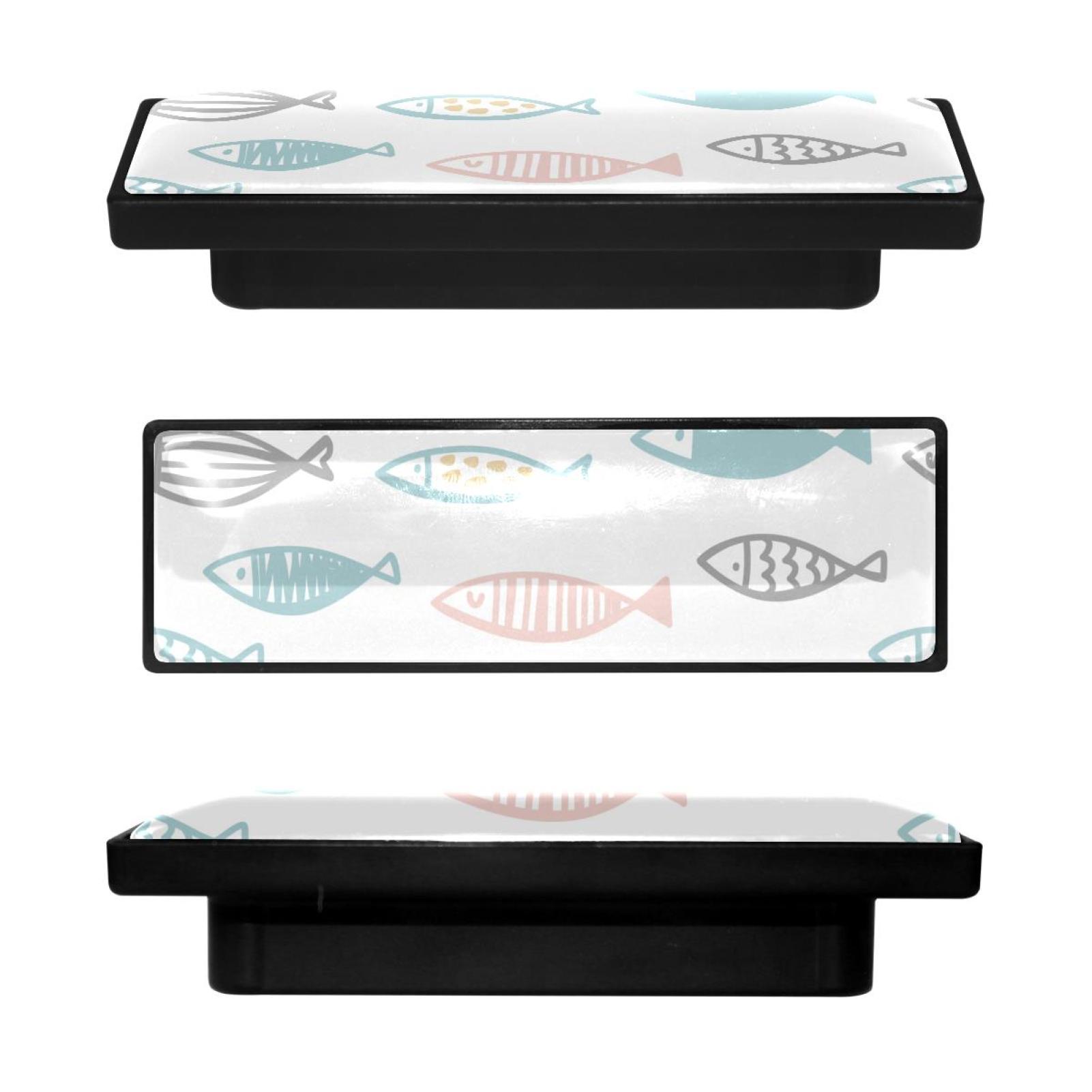 4 Pcs Rectangle Cabinet Handle Cupboard Knob Drawer Pulls Handle Fish ...