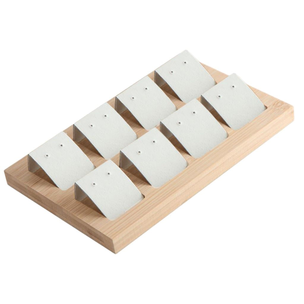 8 Pair Earring Cards, Velvet/Leatherette Bamboo Earrings Display Card ...
