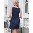 DARING DIVA Women's Denim Tank Dress Boat Neck Sleeveless Cute Mini ...