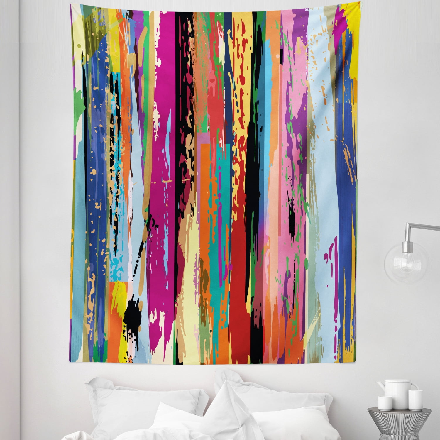 Abstract Tapestry, Multicolored Expressionist Work of Art Vibrant ...