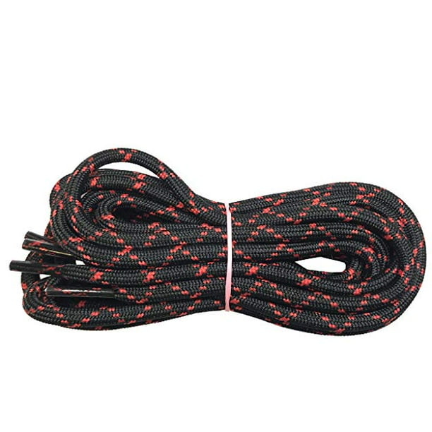 2 Pairs Heavy Duty Black Red Spot Boot Laces Shoelaces Strings ...
