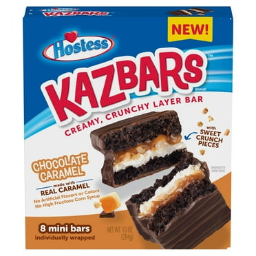 Hostess Kazbars Chocolate Caramel, Cream Filled, Crunchy Treat, 8 Count ...