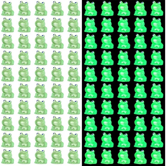 Duslogis 50 Pcs Luminous Resin Mini Frogs Cute Frog Glow in the Dark ...