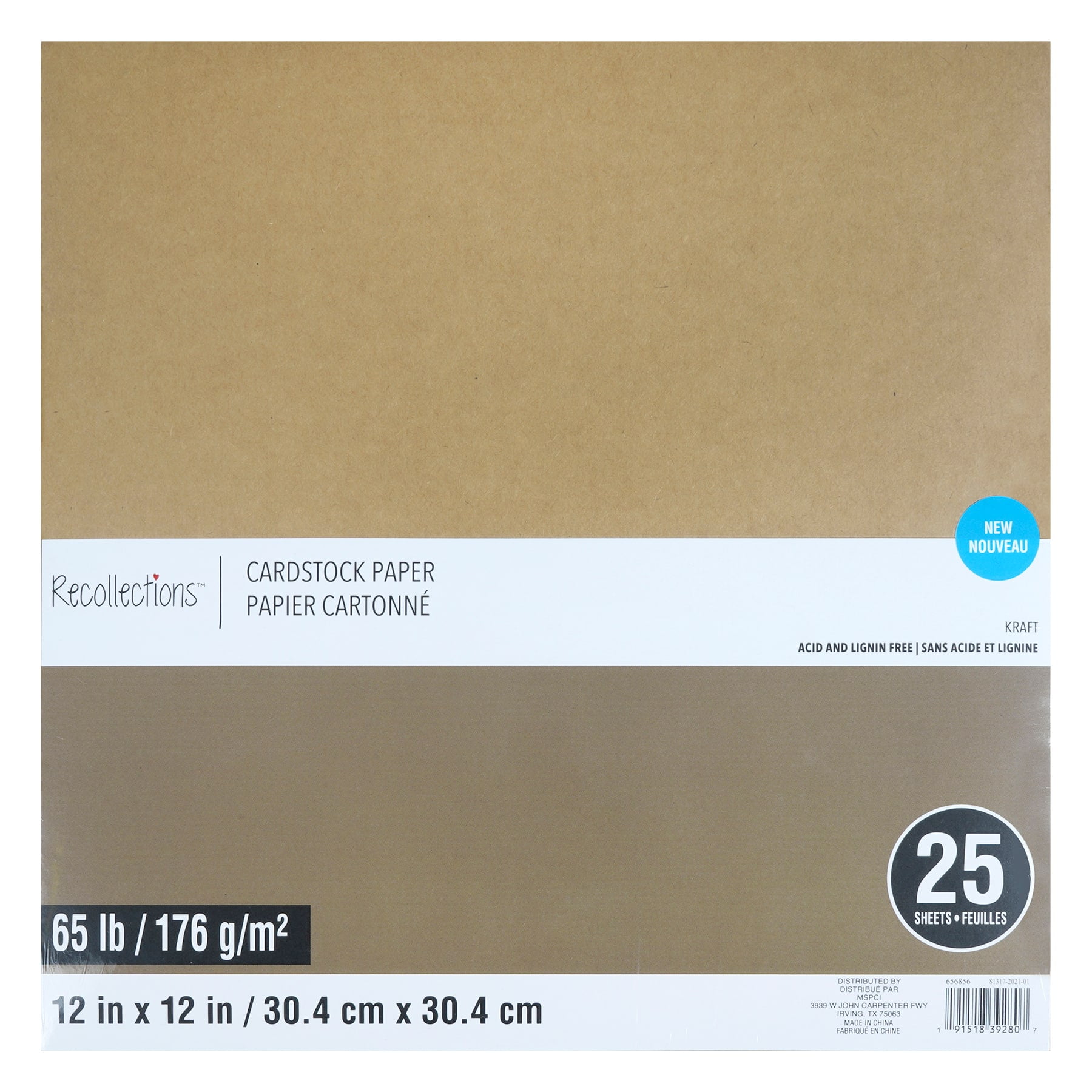 Kraft 12" x 12" Cardstock Paper by Recollections™, 25 Sheets - Walmart.com