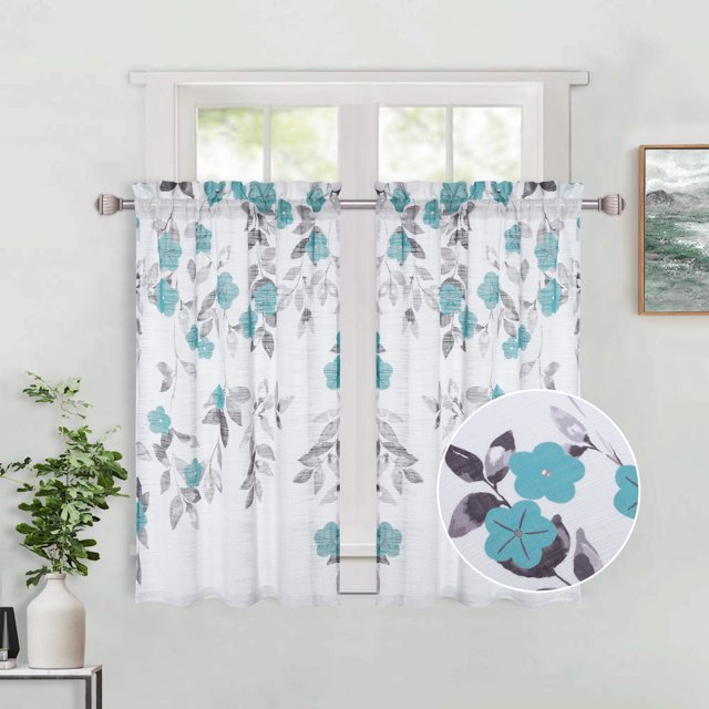 GlowSol Farmhouse Kitchen Curtains 26"W x 30"L Short Small Window ...