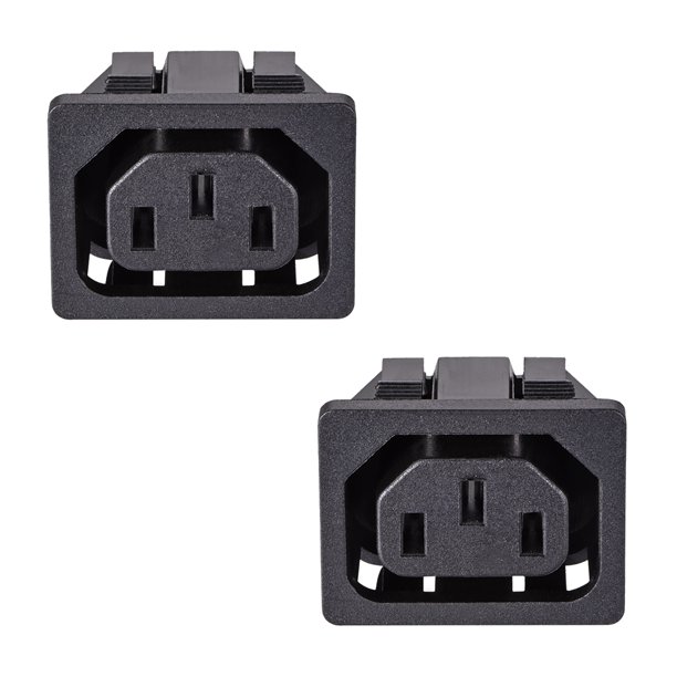 C13 Panel Mount Plug Adapter 250V AC 10A 3 Pins IEC Inlet Module Plug ...
