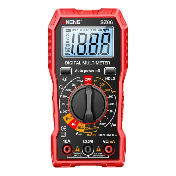 Digital Multimeter Beep on/Off Diode Resistance Voltage Tester Battery ...