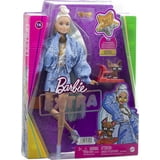 Barbie Extra Fashion Doll with Platinum Blonde Hair, Blue Paisley-Print ...