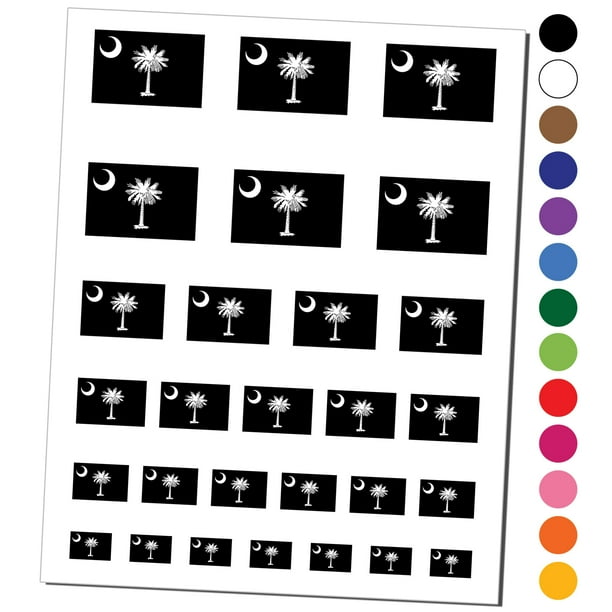 South Carolina State Flag Water Resistant Temporary Tattoo Set Fake ...