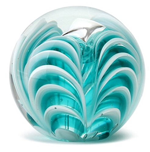 Dynasty Gallery Art Glass Zebra Teal Chevron Paperweight 4" - Walmart.com