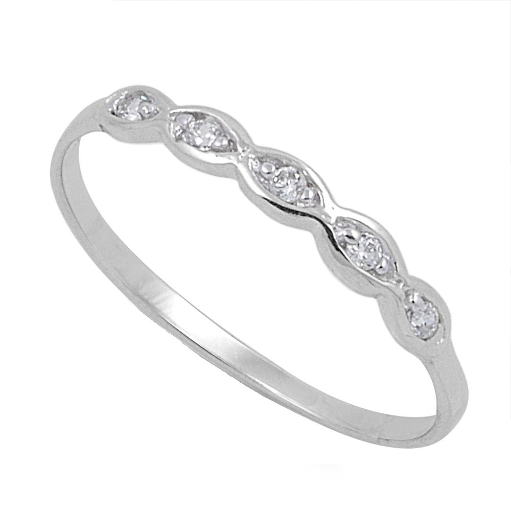 Infinity Pattern Cubic Zirconia Ring Sterling Silver 925 - Walmart.com
