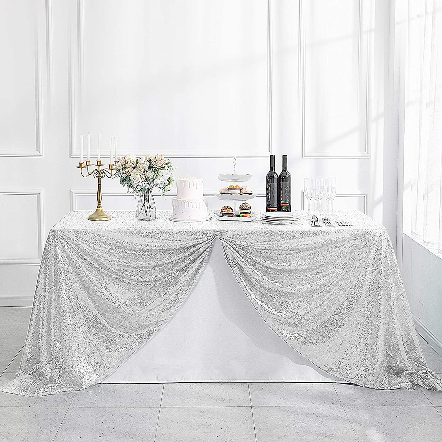 Table Cloths Kitchen & Table Linens Home Textiles Sparkly Sequin ...