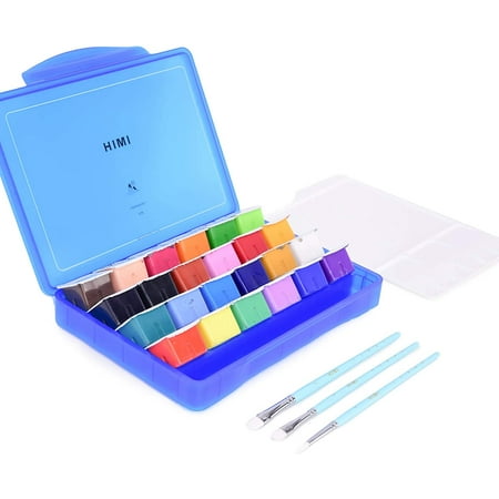 Gouache Paint, Set of 24 Colors×30ml with Paint Brushes, Unique Jelly ...