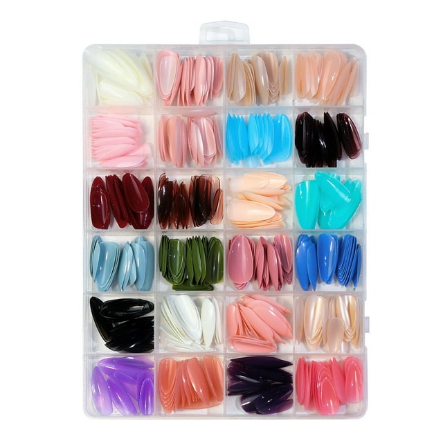 opvise 576Pcs/Box Fake Nails Easy to Paste Removable Short Medium ...