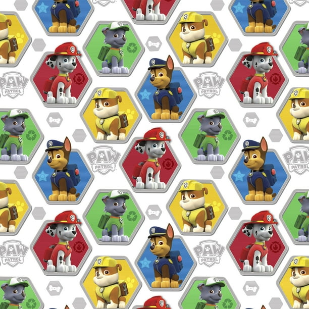 David Textiles Paw Patrol Toss Cotton 1 Yard Fabric Cut