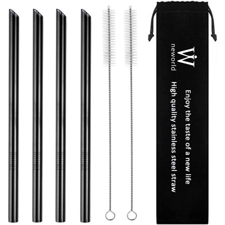 Reusable Drinking Straws with Free Cleaning Brushes,NEWORLD Senior ...
