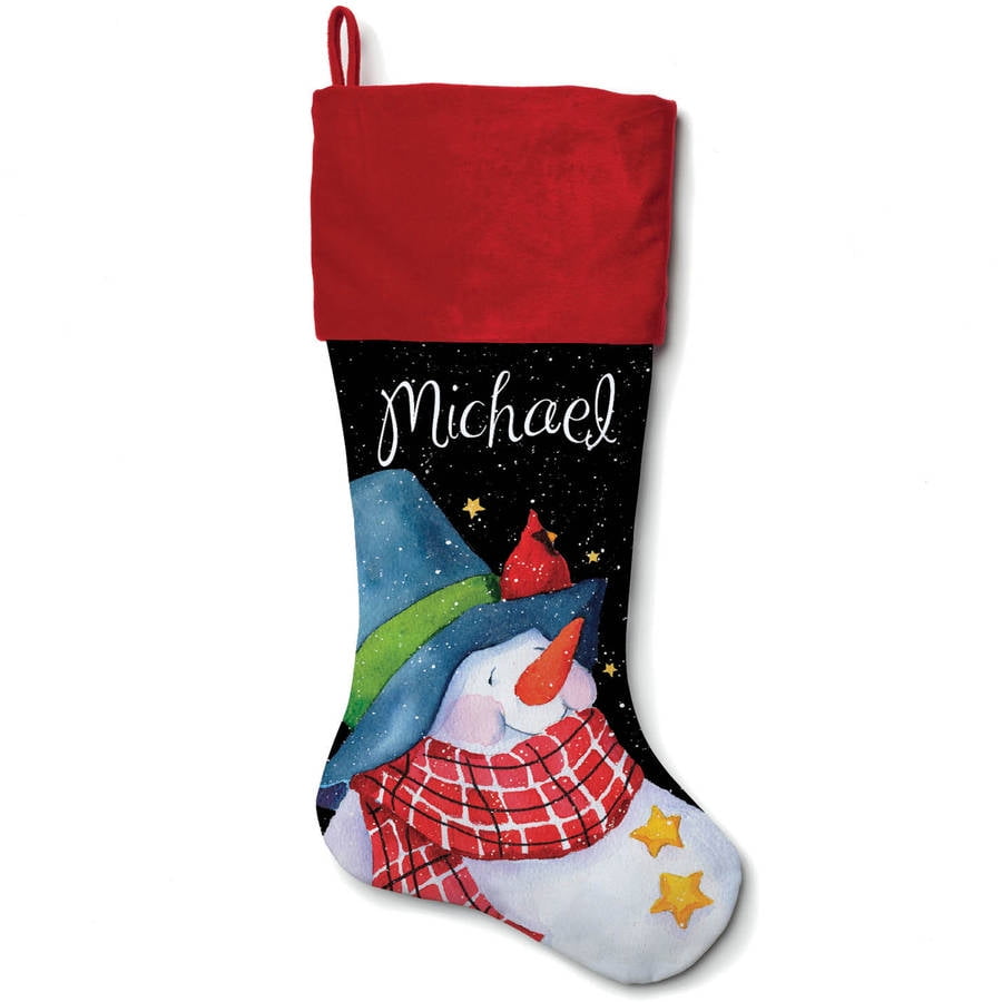 Personalized Snowman Christmas Stocking, 4 Colors To Choose From ...