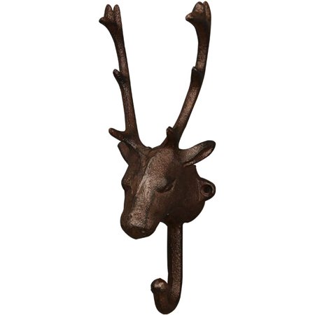 Nordic Wrought Iron Deer Head Metal Hook Single Key Coat Hook Rack Wall ...