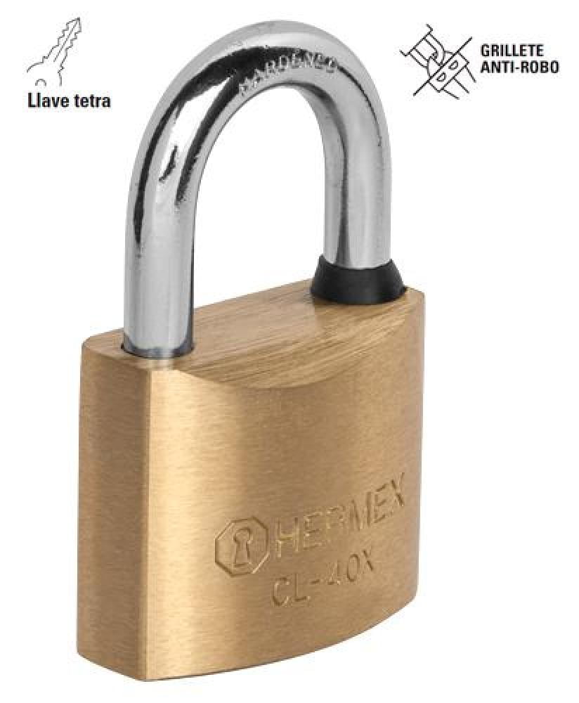 Candado latón PULIDO 40 mm Hermex 43420 CL-40X | Walmart en línea