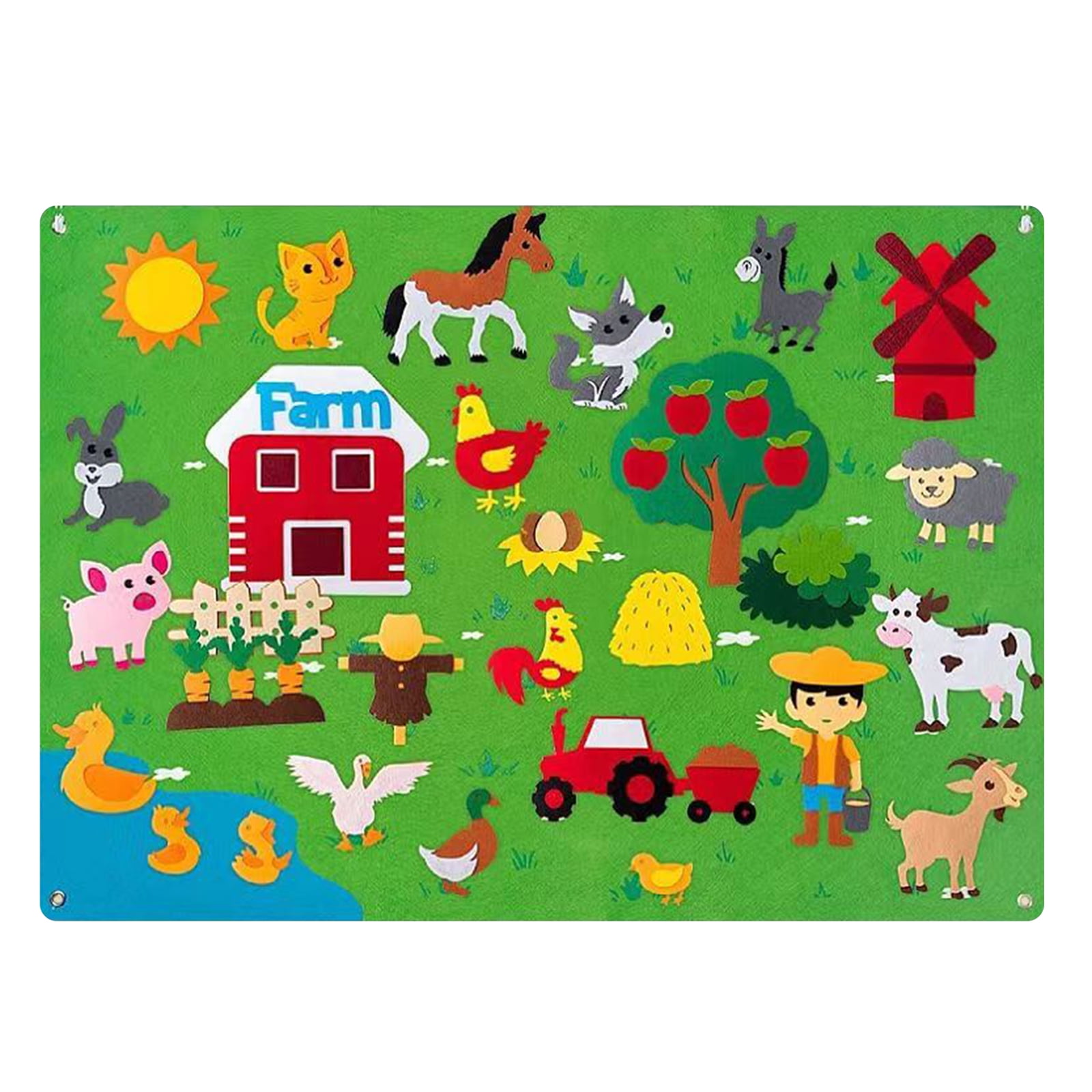Farm Animals Felt Story Board Set, 3.3FT 32PCS Preschool Classroom ...
