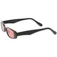 Extreme Thin Small Lens Rectangle Sunglasses Color Tinted 49mm (Black ...