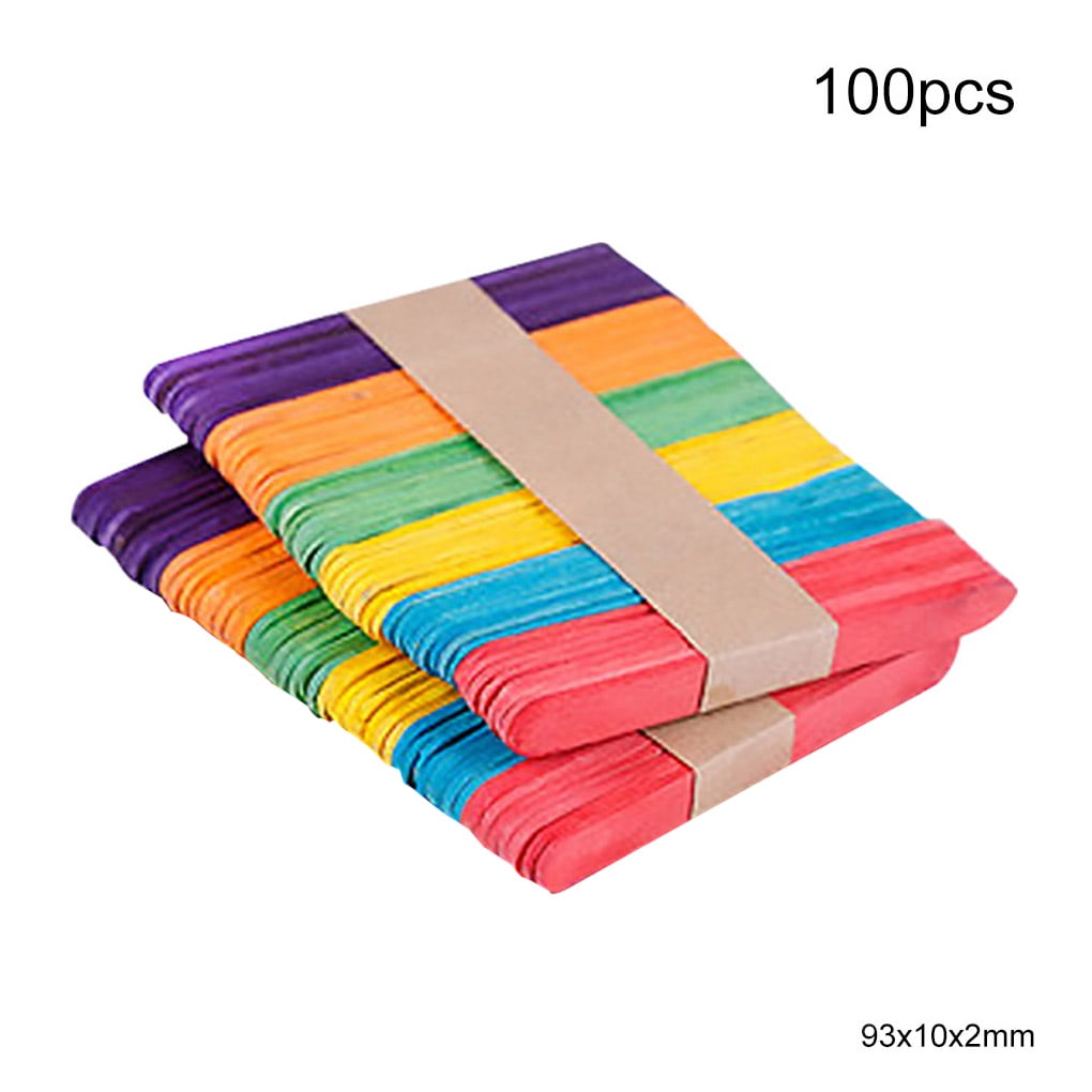 TureClos 100pcs Colorful Wooden Sticks Handicraft Building Model DIY ...