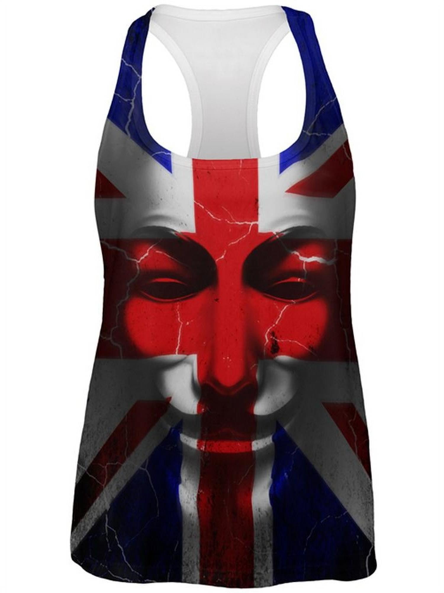 Guy Fawkes Day Union Jack Distressed British Flag Mask Womens Work Out ...
