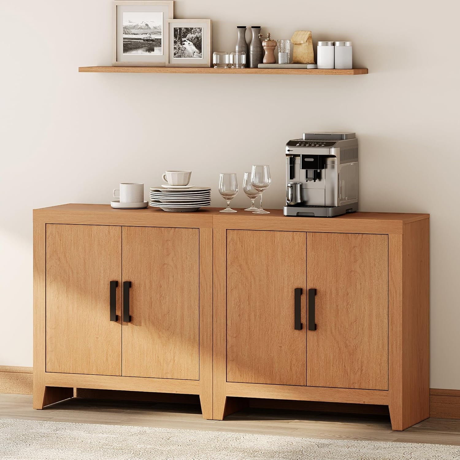 Click here for Wampat 63 2-In-1 Buffet Cabinet With Storage  Kitc... prices