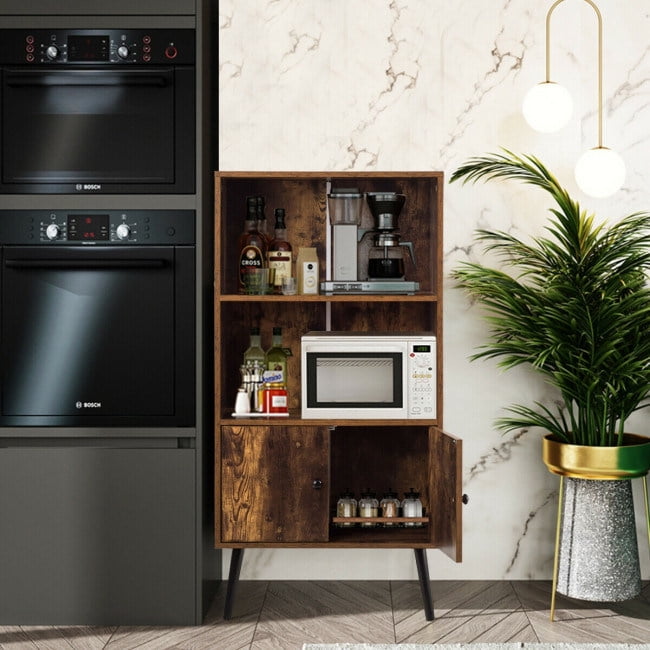 EEPHO 2-Tier Retro Bookcase Bookshelf with 3 Compartment - Walmart.com