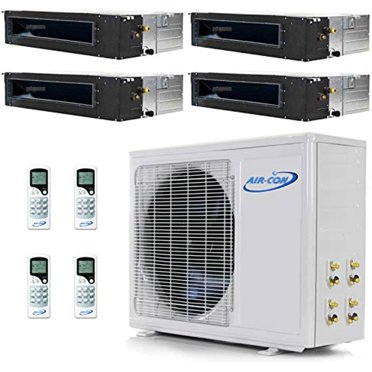 Air-Con Premium Mini Split AC Heat Pump, Ductless 4 Zone Conditioner ...