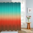 Bathroom Shower Curtain Vintage Orange Blue Gradient Waterproof Shower ...