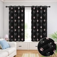 Black Cat and Dog Paw Print Black Pattern Blackout Curtains,Triple ...