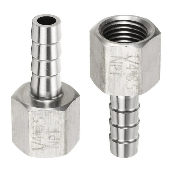 1-1/4" Stainless Steel Hose Barb KC Nipple, NPT Threaded Pipe Fitting ...