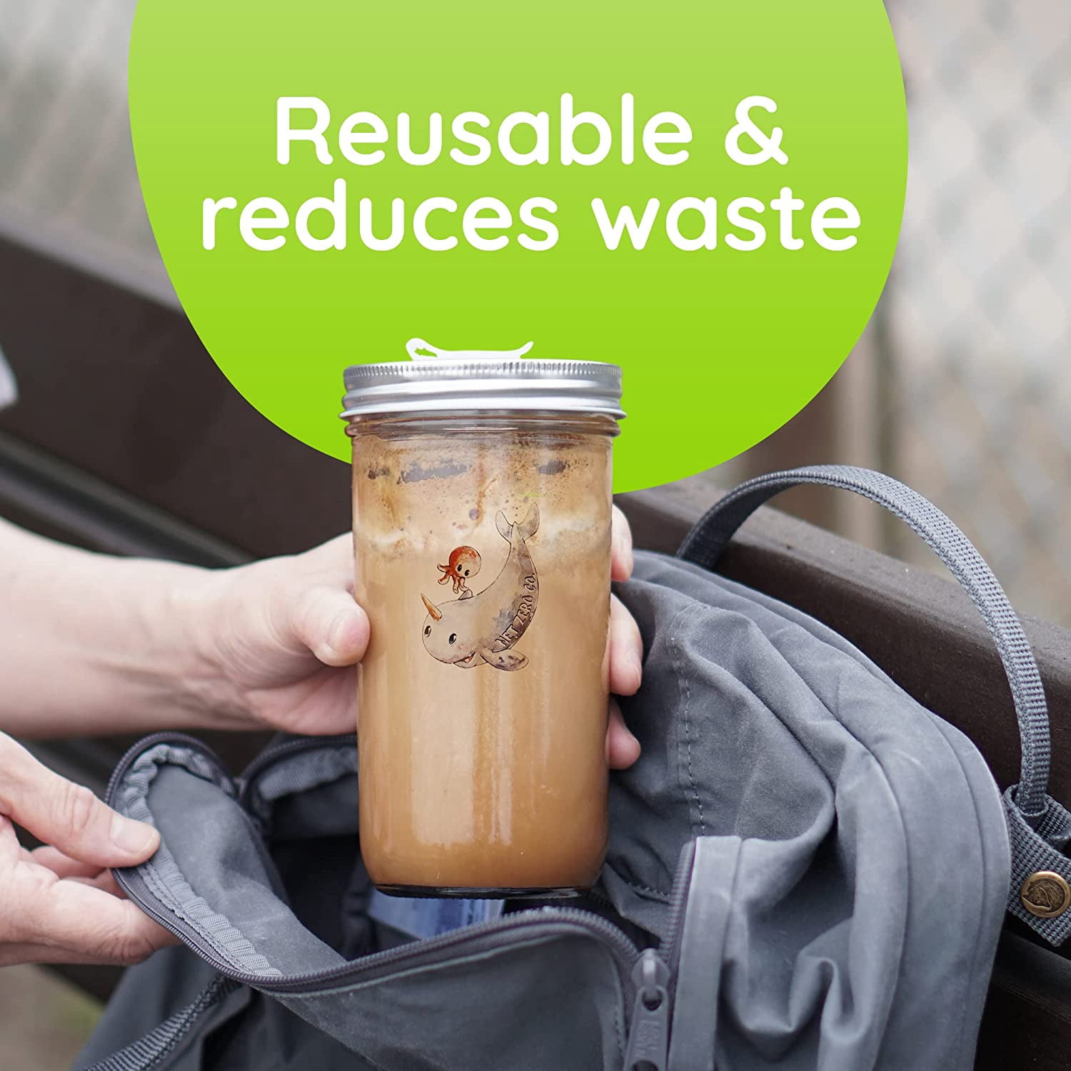 Buy BubblyCup, Reusable Boba Cup, Bubble Tea Mason Jar with Stainless ...