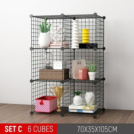 2-12Cube Storage Metal Wire Cube Organizer Cubes DIY Storage Shelves ...