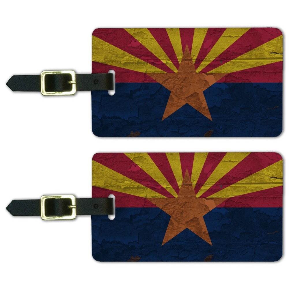 Rustic Arizona State Flag Distressed USA Luggage ID Tags Suitcase Carry ...