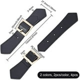 4 Sets Leather Sew-On Toggles Closures Black & Brown PU Leather Snap ...