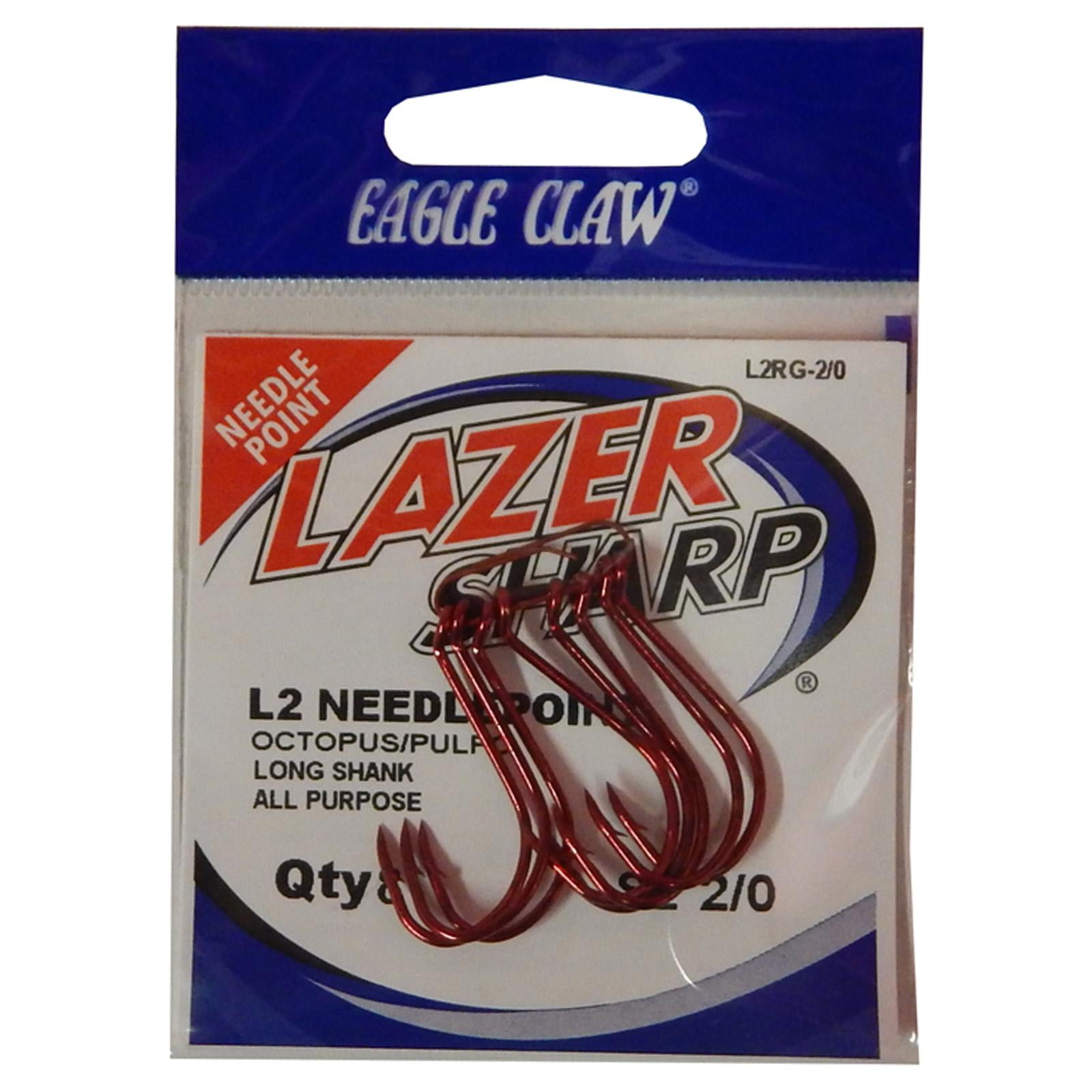 Eagle Claw L2RGH-2/0 Lazer Sharp Octopus Hook Size 2/0 Needle - Walmart.com