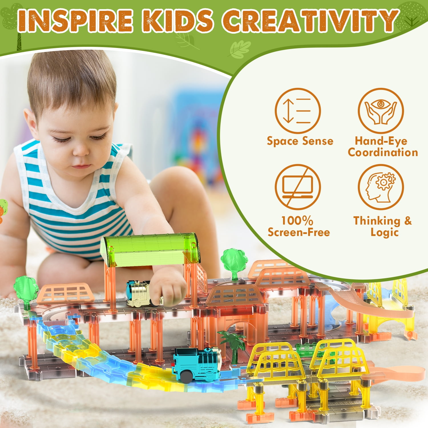 101 Piece Train Set With Sounds Cute Stone 101-Piece Toy Train Set ...