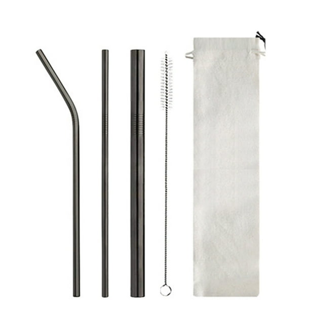 Short Thin Bent Stainless Steel Straws for Cocktail Glasses, Kids ...