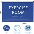X4" Exercise Room Sign - Compliant Tactile Grade 2 Braille Text Wall ...