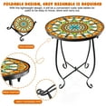 Rekopi 17 inch Table Round Outdoor End Tables Patio Mosaic Tabletop ...