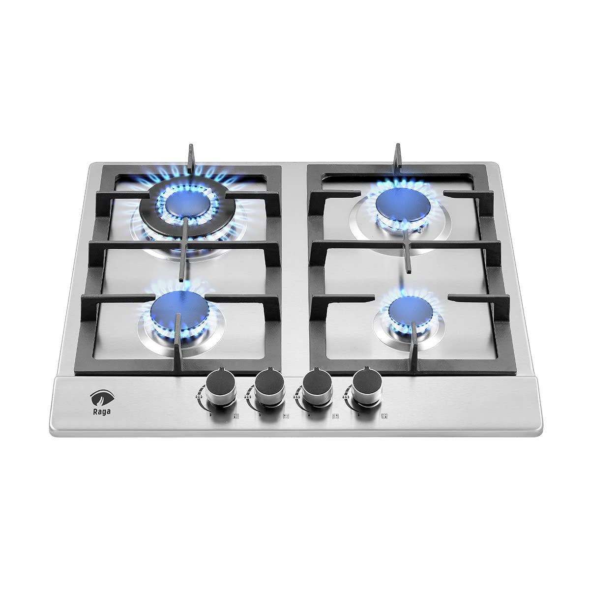 Raganet, Parrilla de Gas con 4 Quemadores, de Acero Inoxidable ...